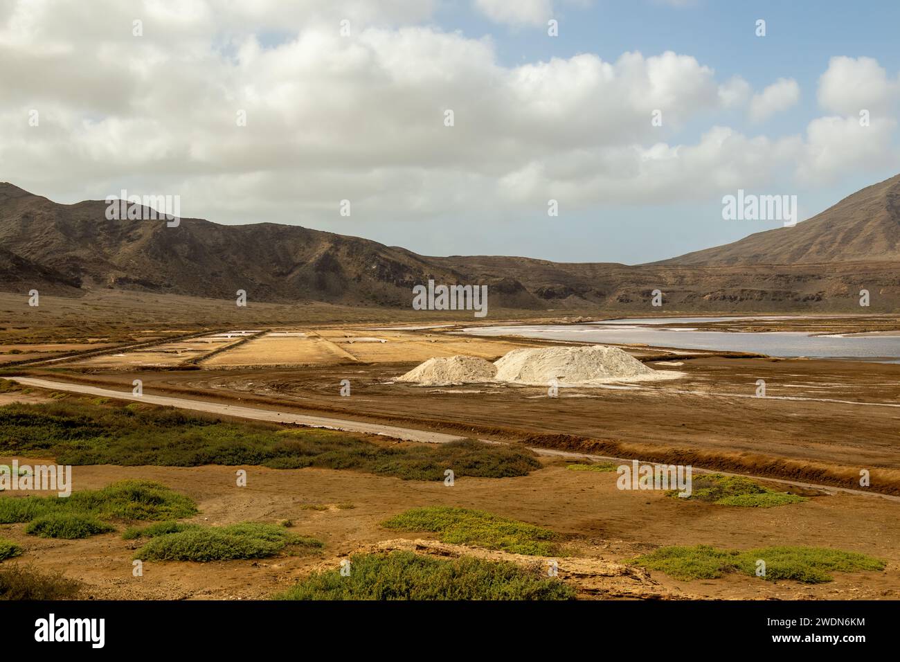 Salinas, salt mine within a dormant volcano with salt drying out in the ...
