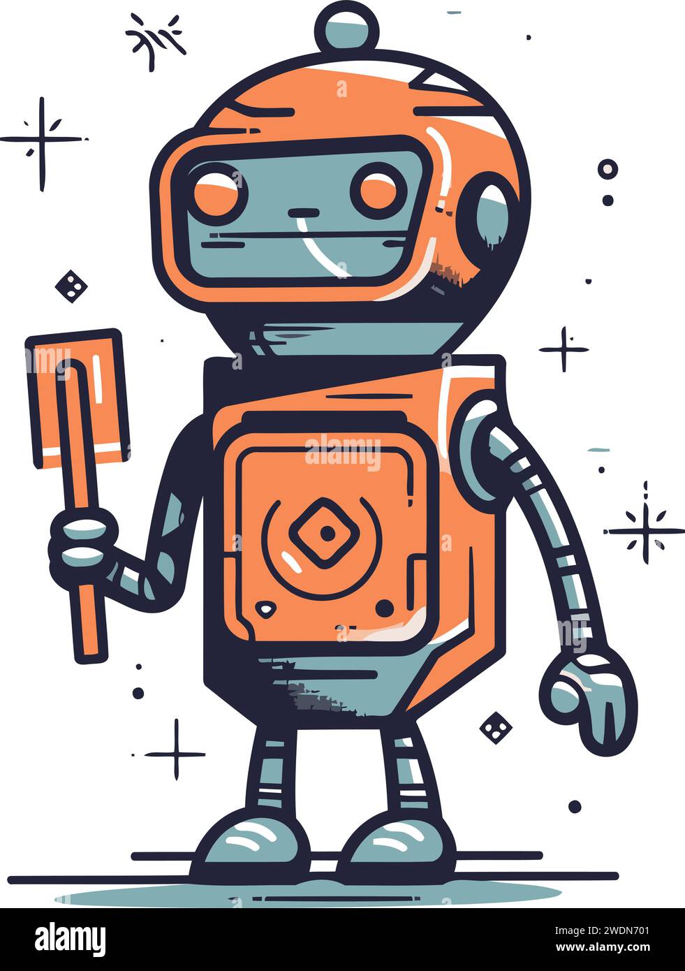 Cute robot cartoon vector illustration. Cute robot vector illustration ...