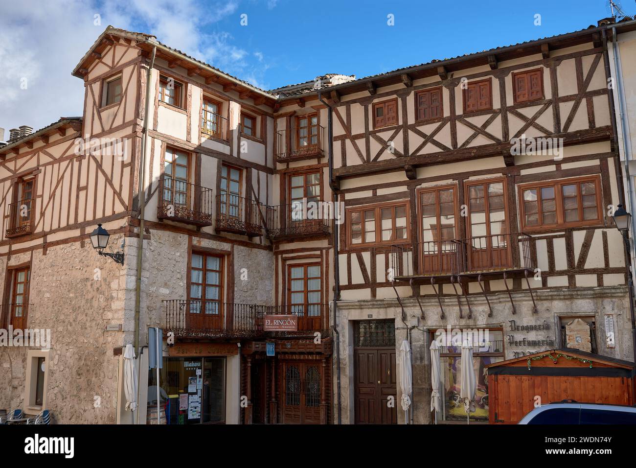 CUELLAR,SPAIN-December,04,2021: Masonry houses of Cuellar, popular ...