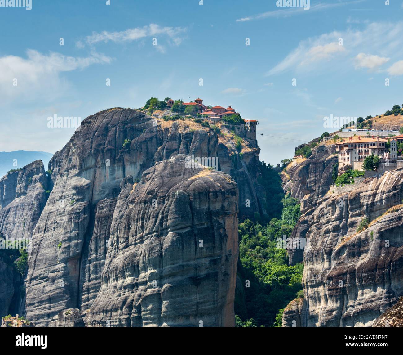 Summer Meteora - important rocky Christianity religious monasteries ...