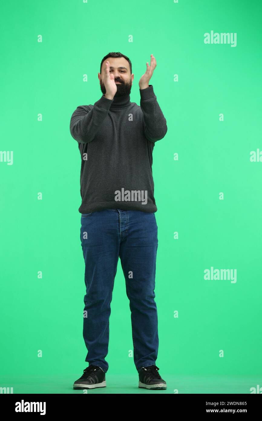 Man beard claps hands hi-res stock photography and images - Alamy