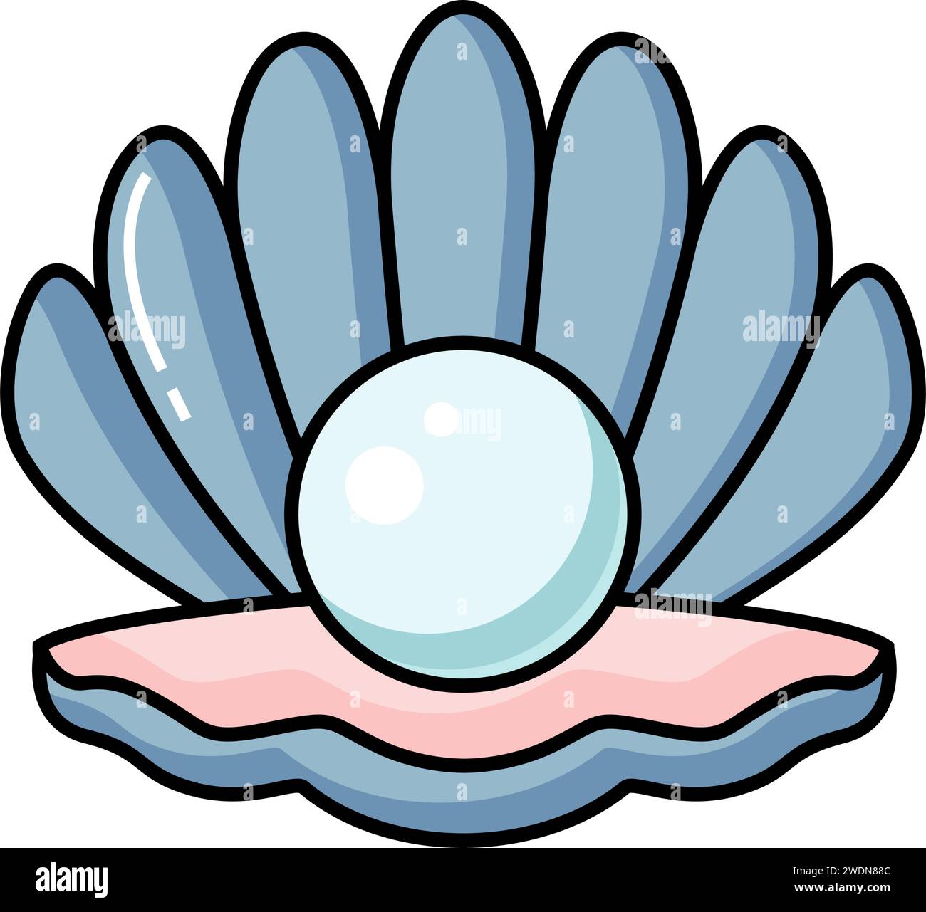 Vector icon illustration. seashell with pearl Stock Vector Image & Art ...