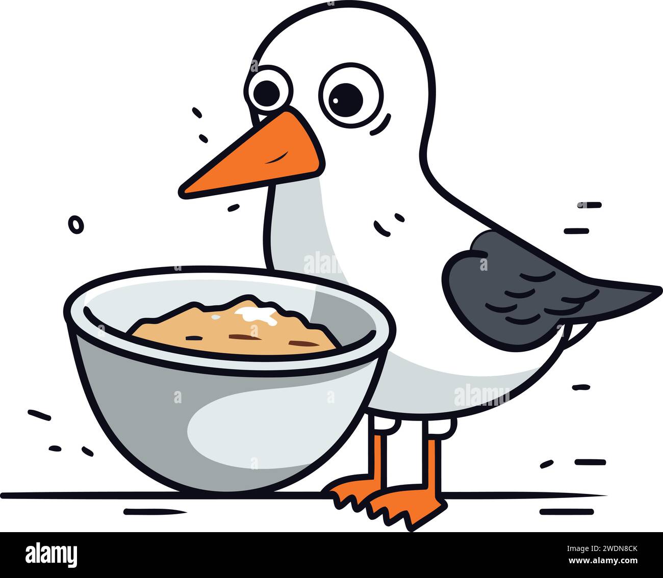 Bird eating lunch Stock Vector Images - Alamy