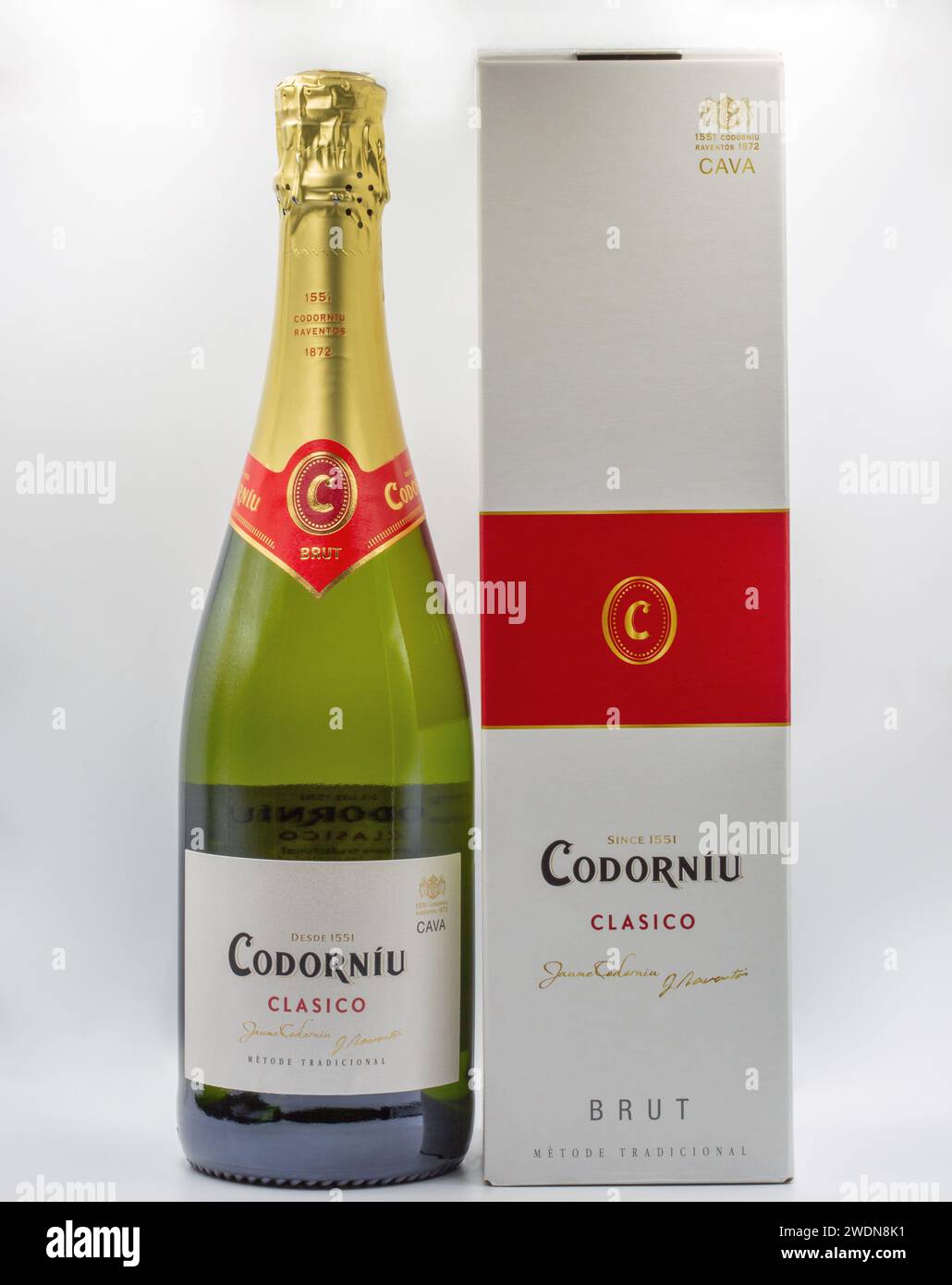 Kyiv, Ukraine - September 03, 2022: Studio shoot of Codorniu Clasico ...