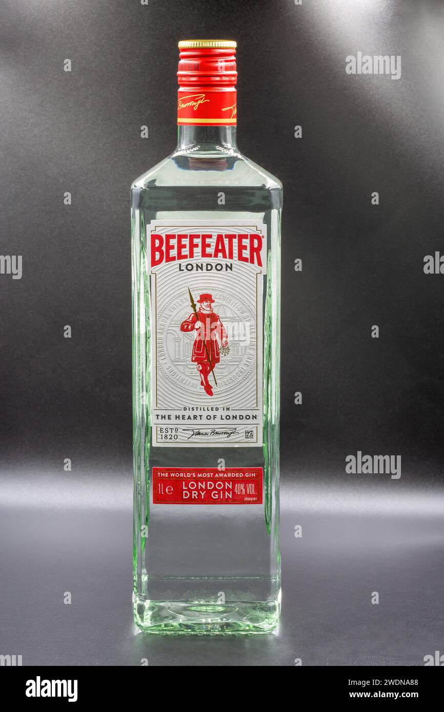 Kyiv, Ukraine - March 158 2023: Studio shoot of Beefeater London ...