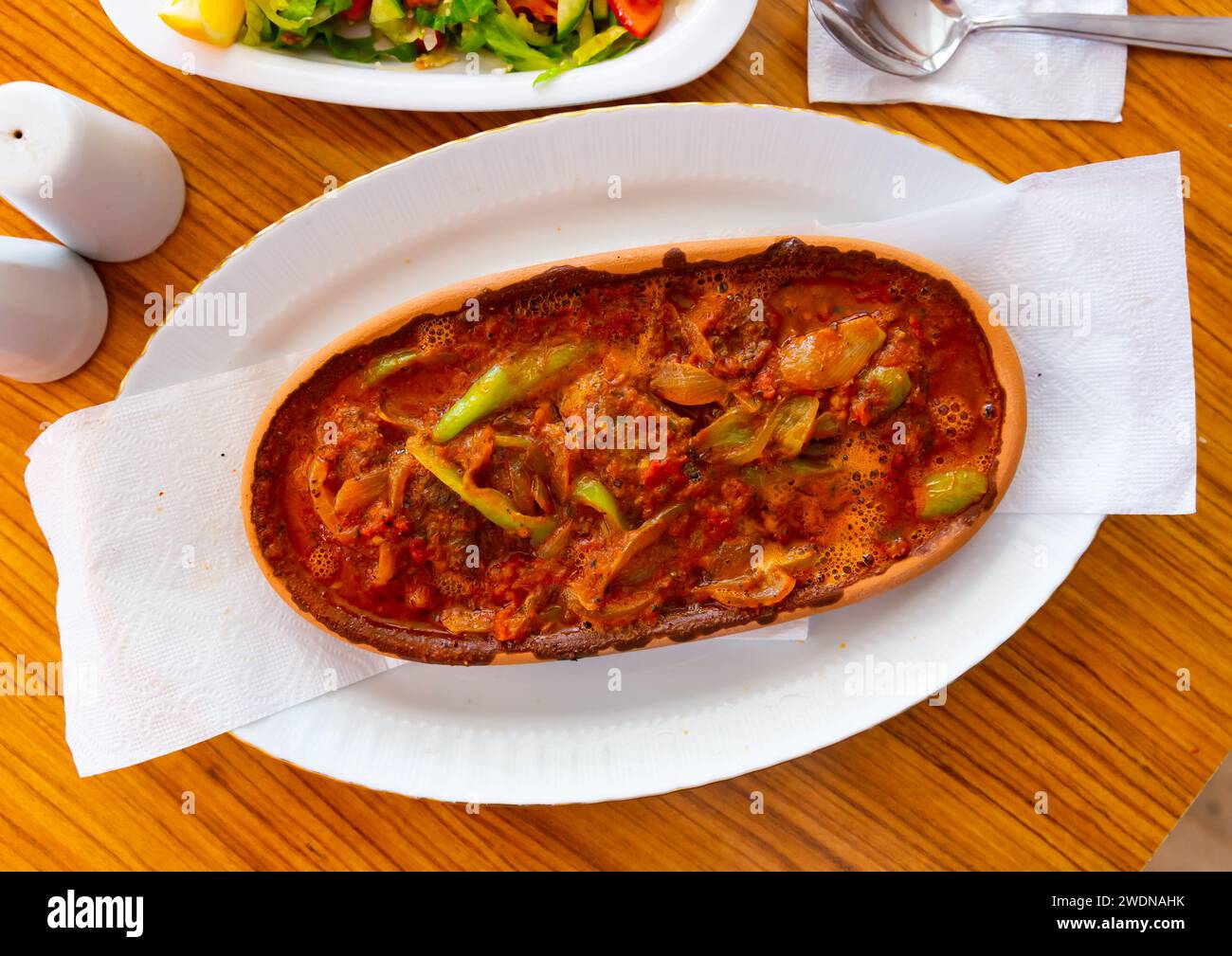 Izmir kofte, turkish dish of spicy meatballs Stock Photo - Alamy