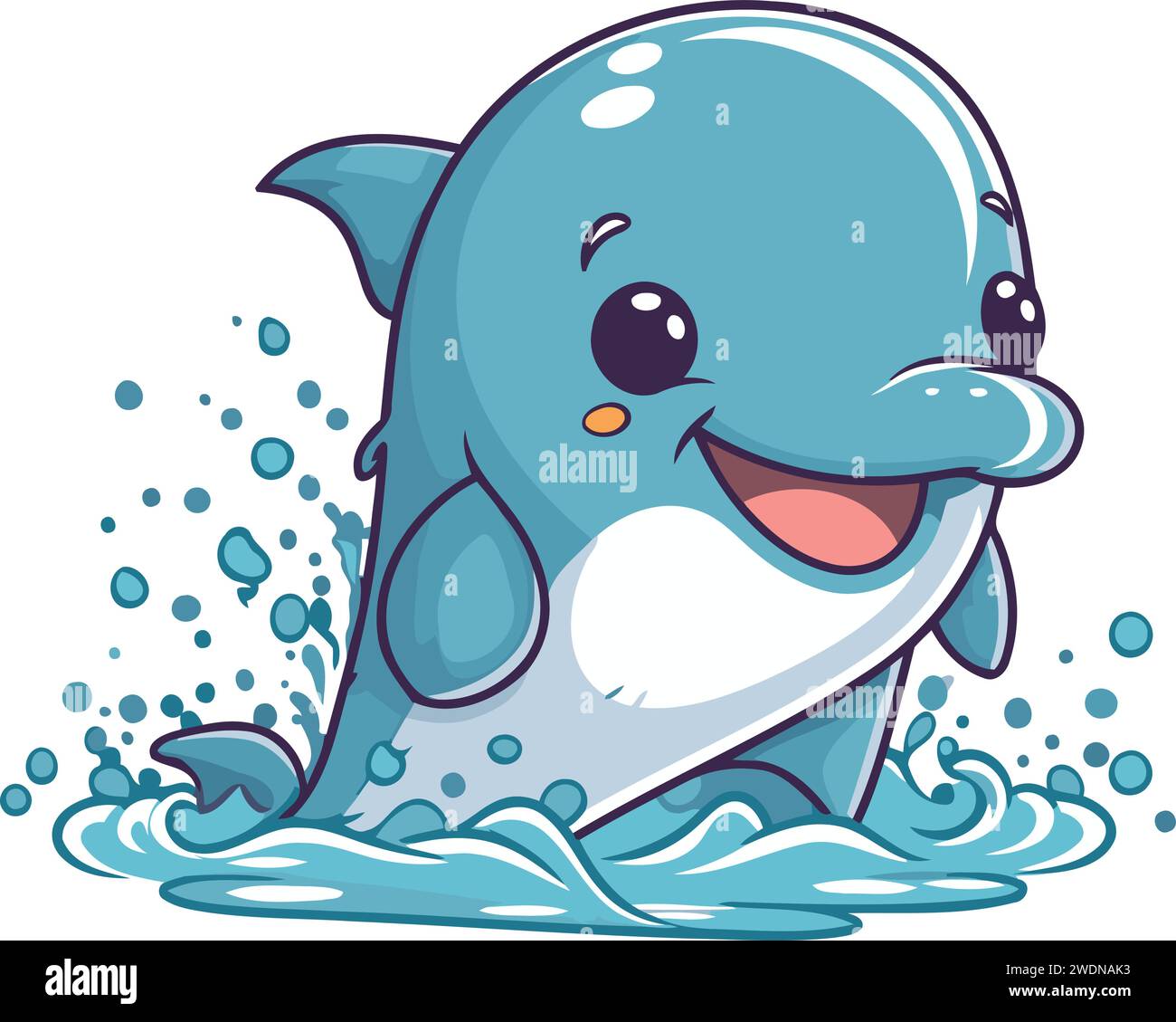 Dolphin cartoon character jumping out hi-res stock photography and ...