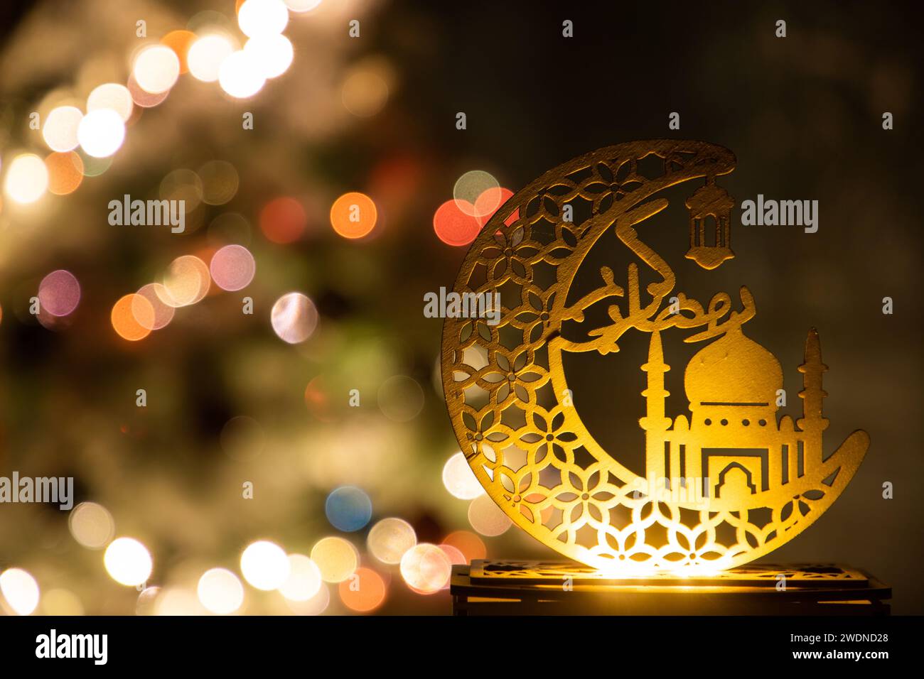 eid Mubarak lantern at night Muslim holiday Stock Photo - Alamy