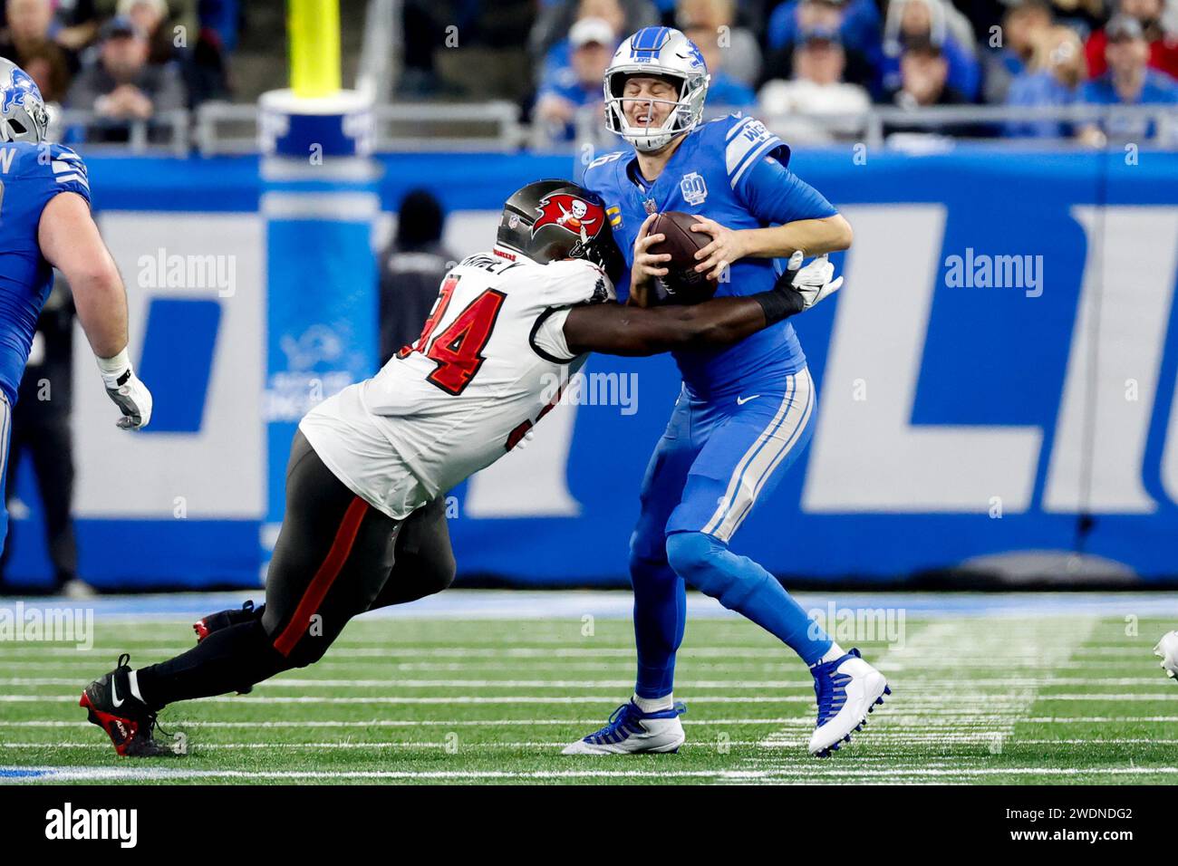 Tampa Bay Buccaneers defensive tackle Calijah Kancey (94) sacks Detroit ...