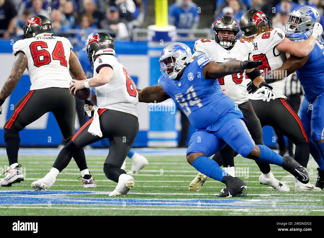 Detroit Lions defensive tackle Benito Jones (94) pressures Tampa Bay ...