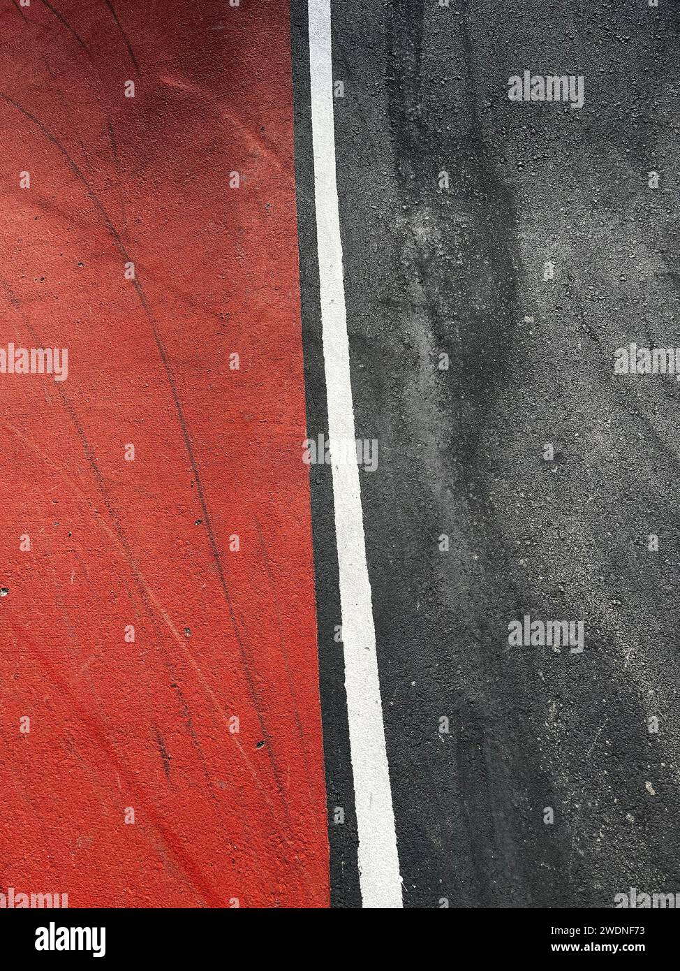 Pumptrack vibrance: White lines and red accents adorn the asphalt ...