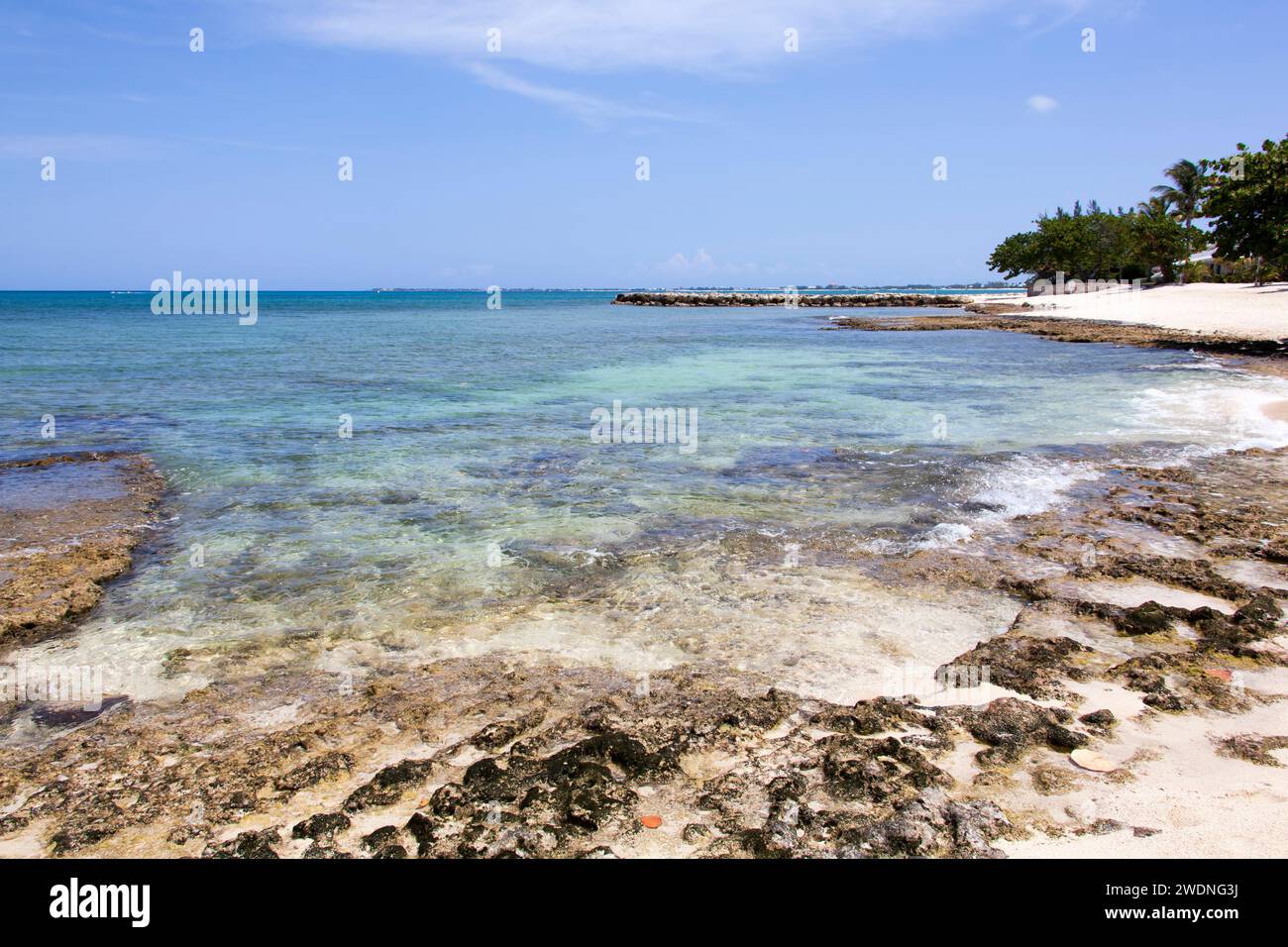 The view of famous Seven Mile Beach in George Town on Grand Cayman ...