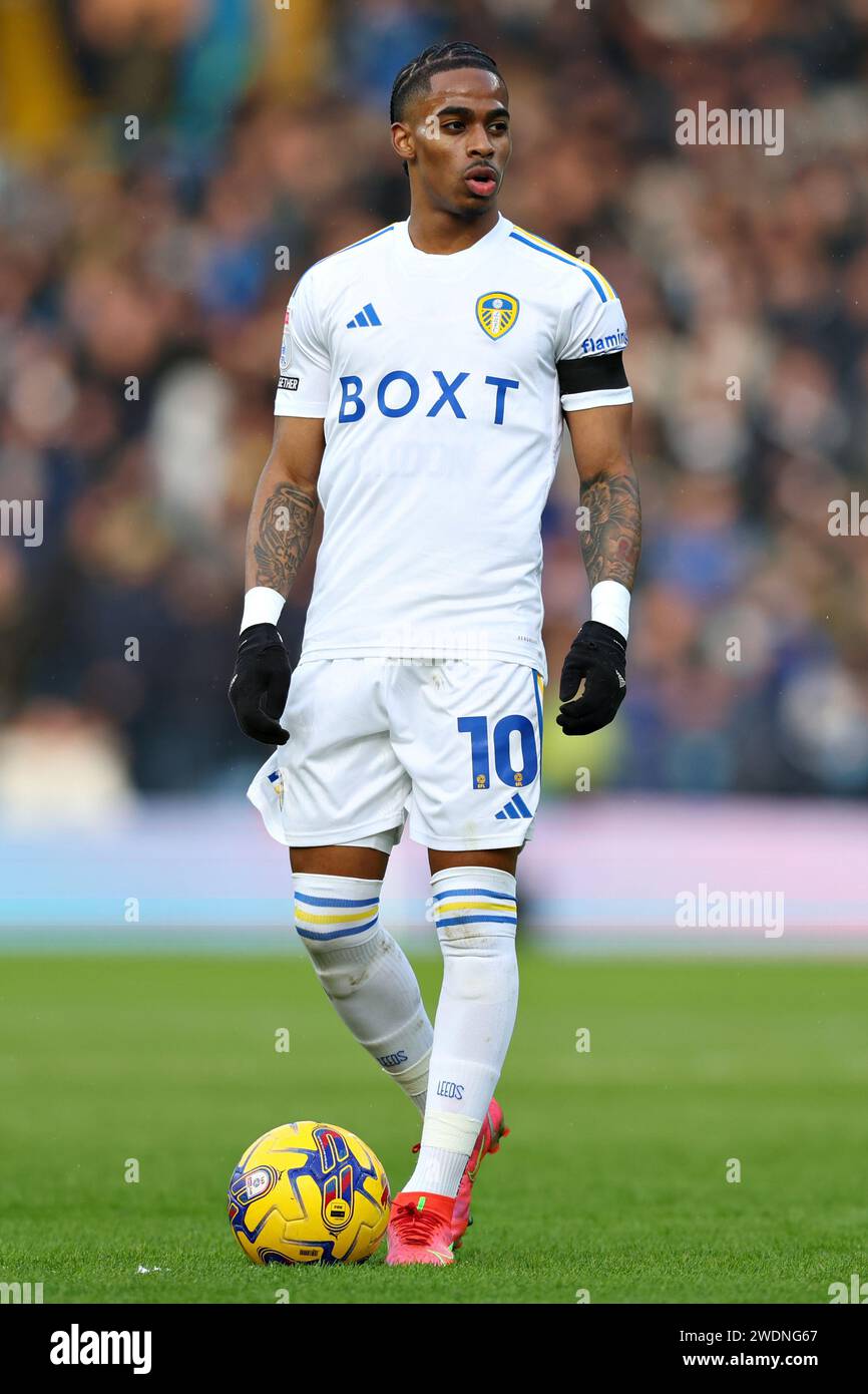 Leeds, UK. 21st Jan, 2024. Crysencio Summerville of Leeds United during ...