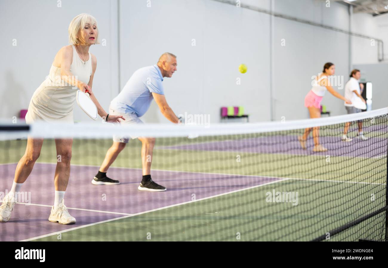 People playing pickleball hi-res stock photography and images - Alamy
