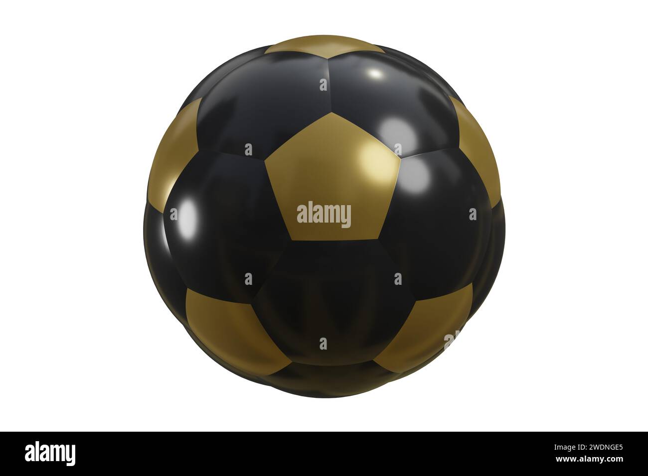 Soccer ball. Realistic football ball. Yellow and white color. 3d ...