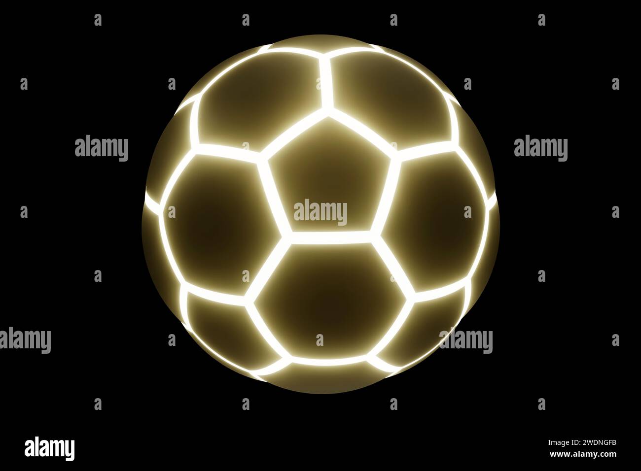 Soccer ball. Realistic football ball. Glowing light. 3d rendering Stock ...