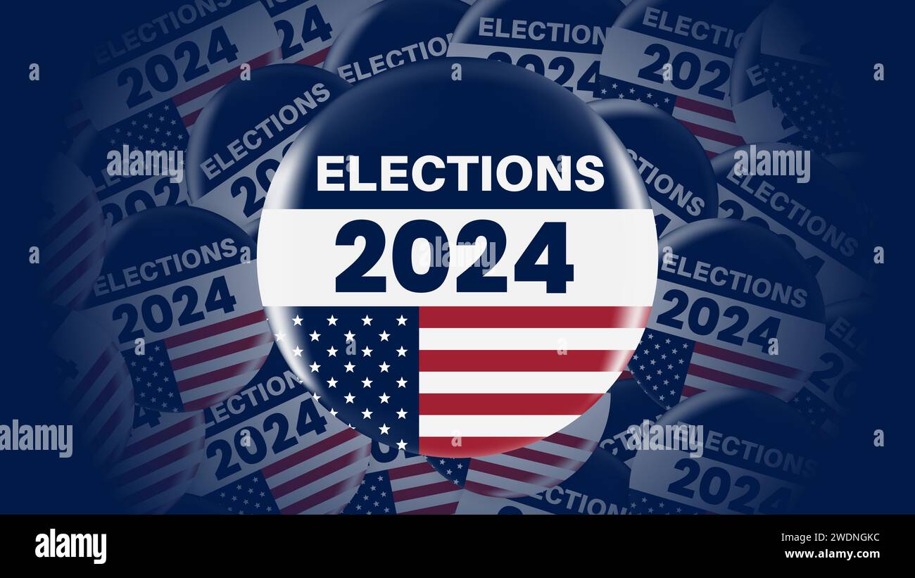 2024 presidential election badge or pin. US, USA, american election ...