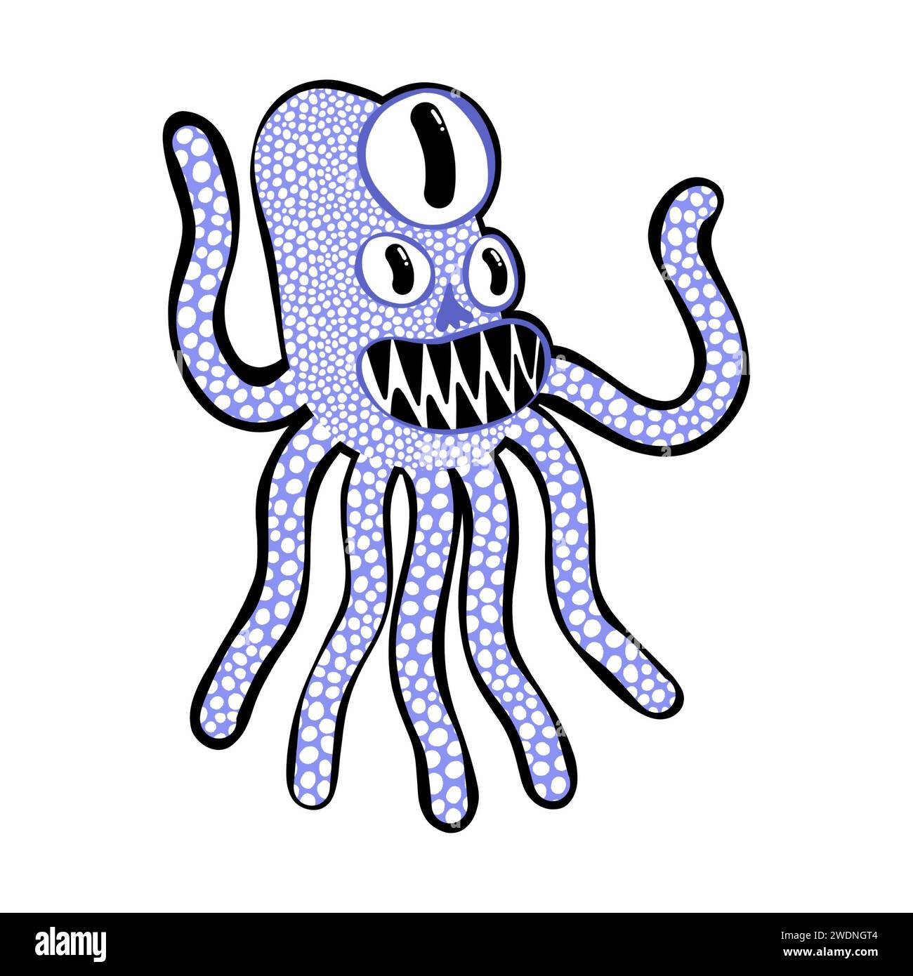 Cartoon space monsters octopus for wrapping paper and fabrics and ...