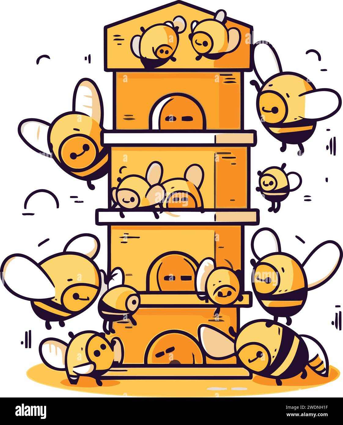 Beehive doodle hi-res stock photography and images - Alamy