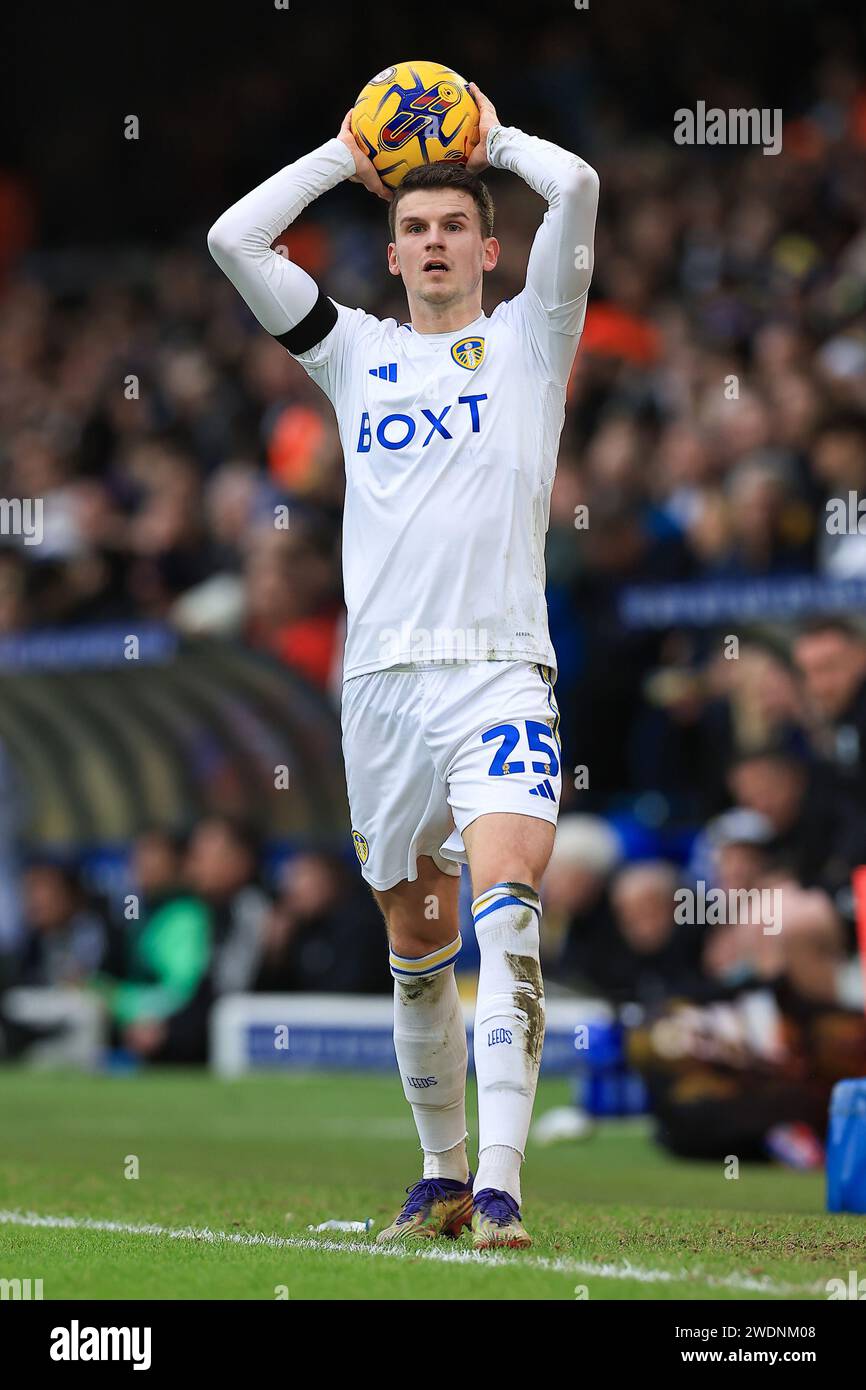 Leeds, UK. 21st Jan, 2024. Sam Byram of Leeds United during the Leeds ...