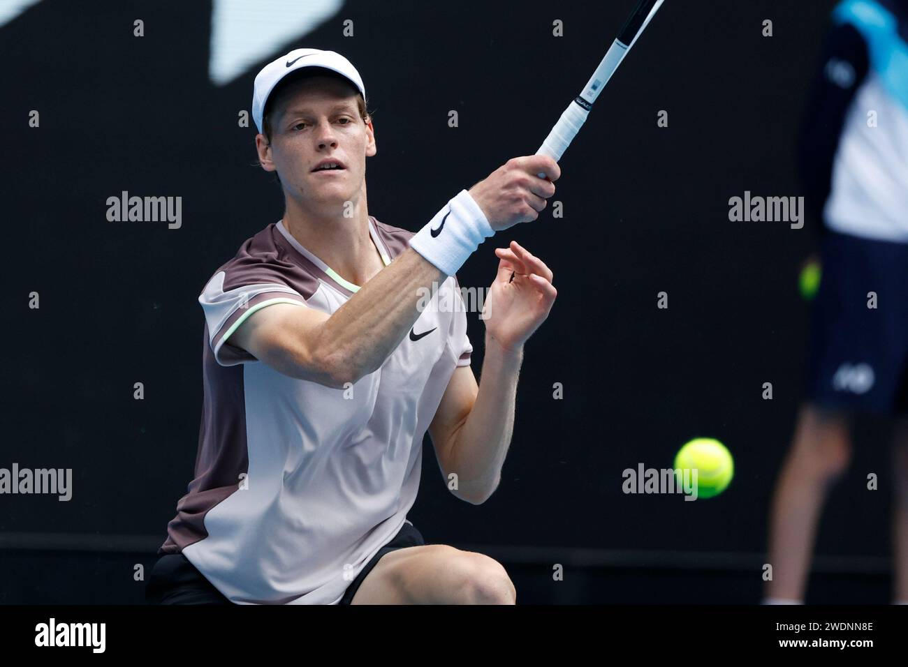 Jannik Sinner ( ITA) during their round four singles match againstKaren Khachanov on day eight ...