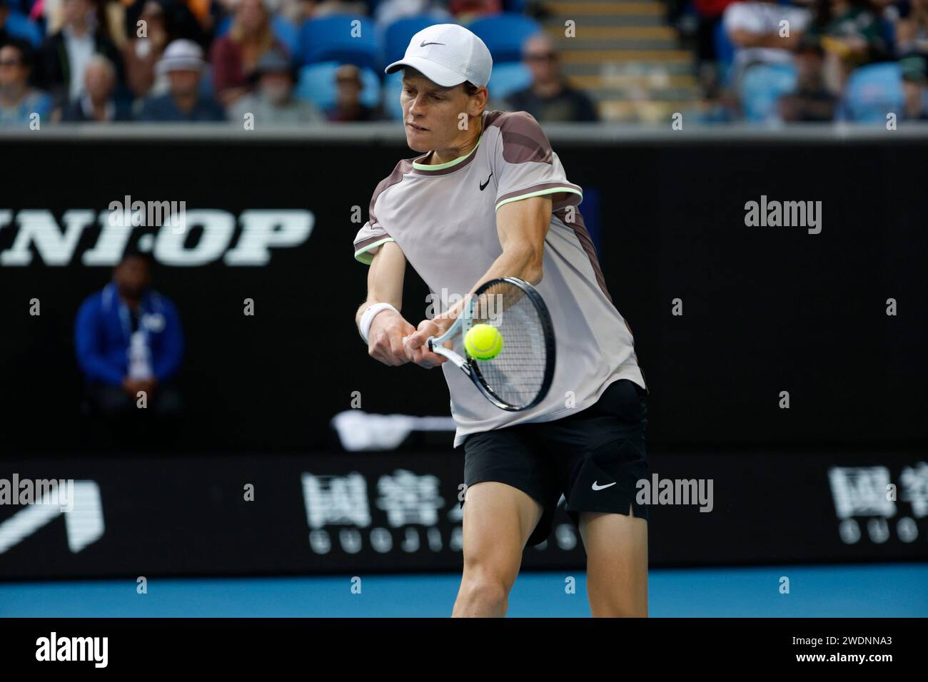 Jannik Sinner ( ITA) during their round four singles match againstKaren Khachanov on day eight ...
