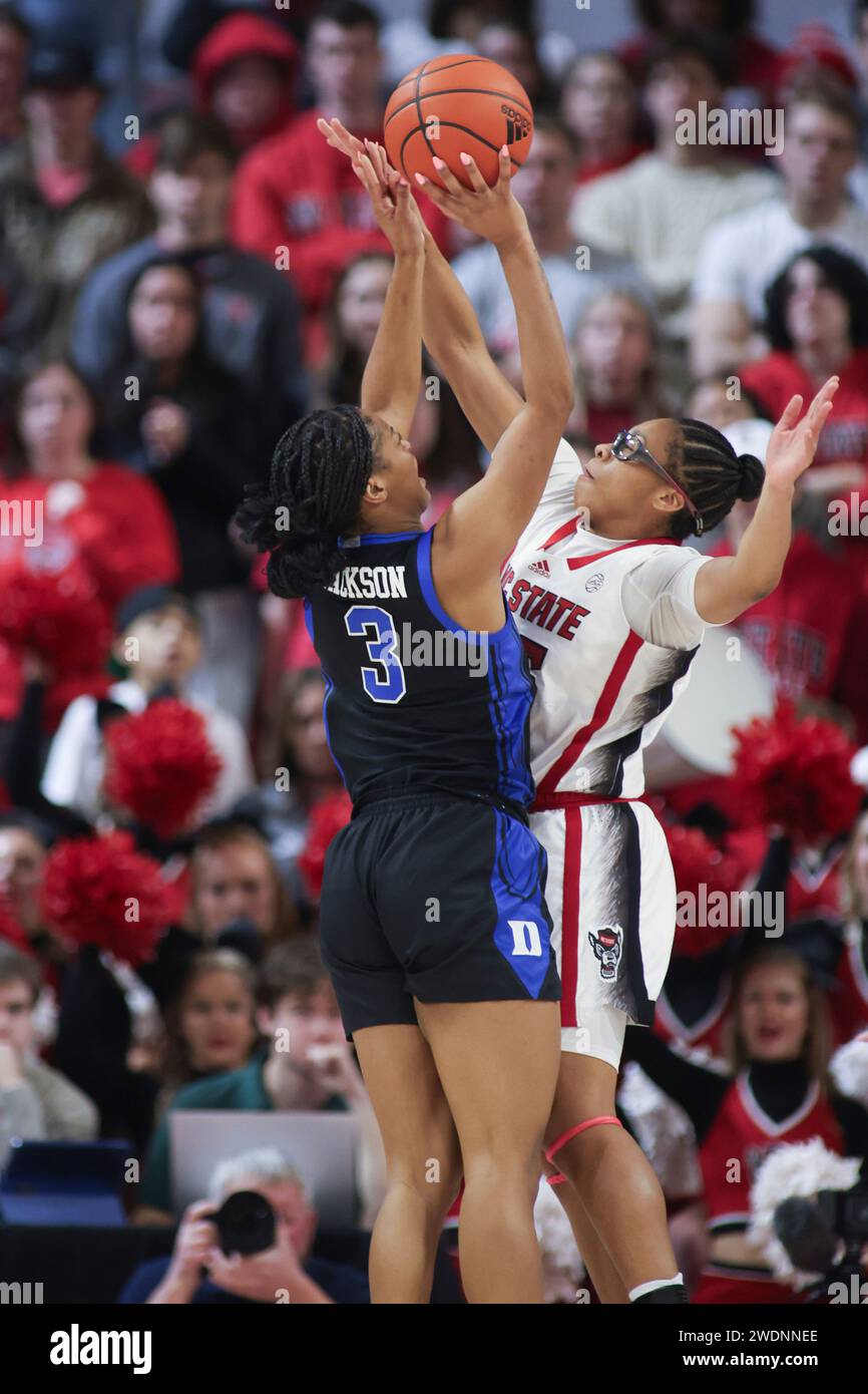 RALEIGH, NC - JANUARY 21: Duke Blue Devils guard Ashlon Jackson (3 ...
