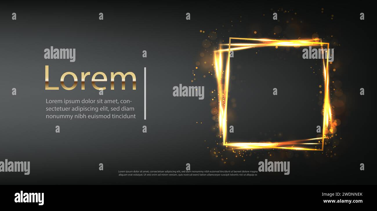 gold square white and gold background frame with copy space for text ...