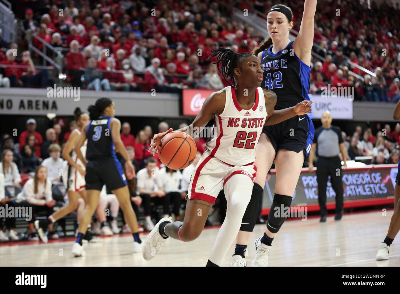 RALEIGH, NC - JANUARY 21: NC State Wolfpack guard Saniya Rivers (22 ...