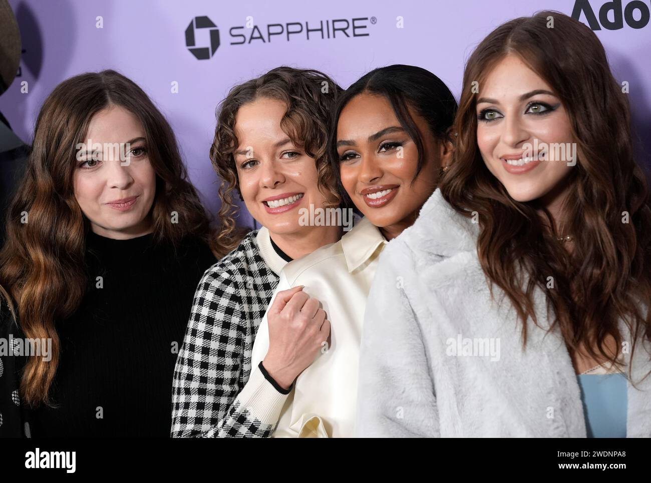 Laura Chinn, second from left, writer/director of "Suncoast," poses ...