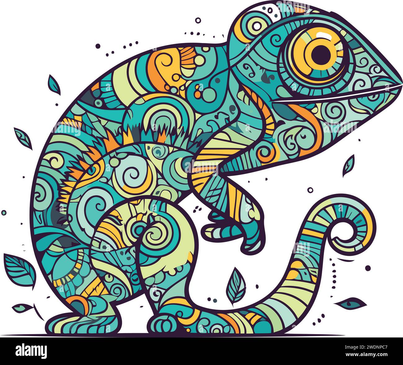 Chameleon. Zentangle style. Hand drawn vector illustration Stock Vector ...