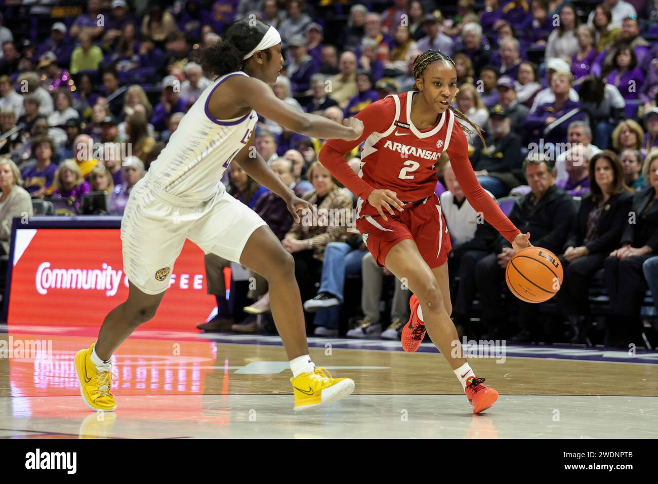 January 21, 2024: Arkansas' Samara Spencer (2) tries to drive to the ...