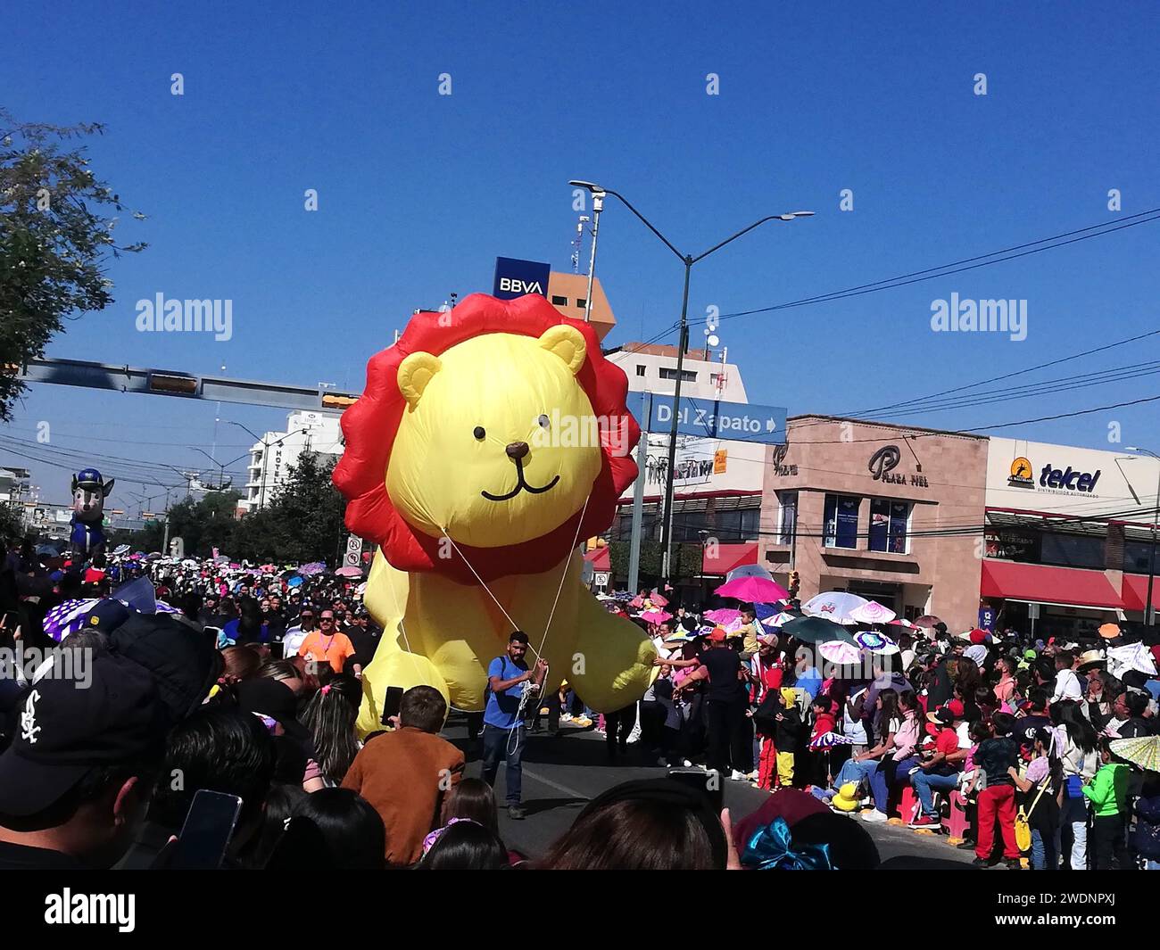 Leon, Mexico. Jan 21, 2024. Lion balloon during the Leon Guanajuato ...