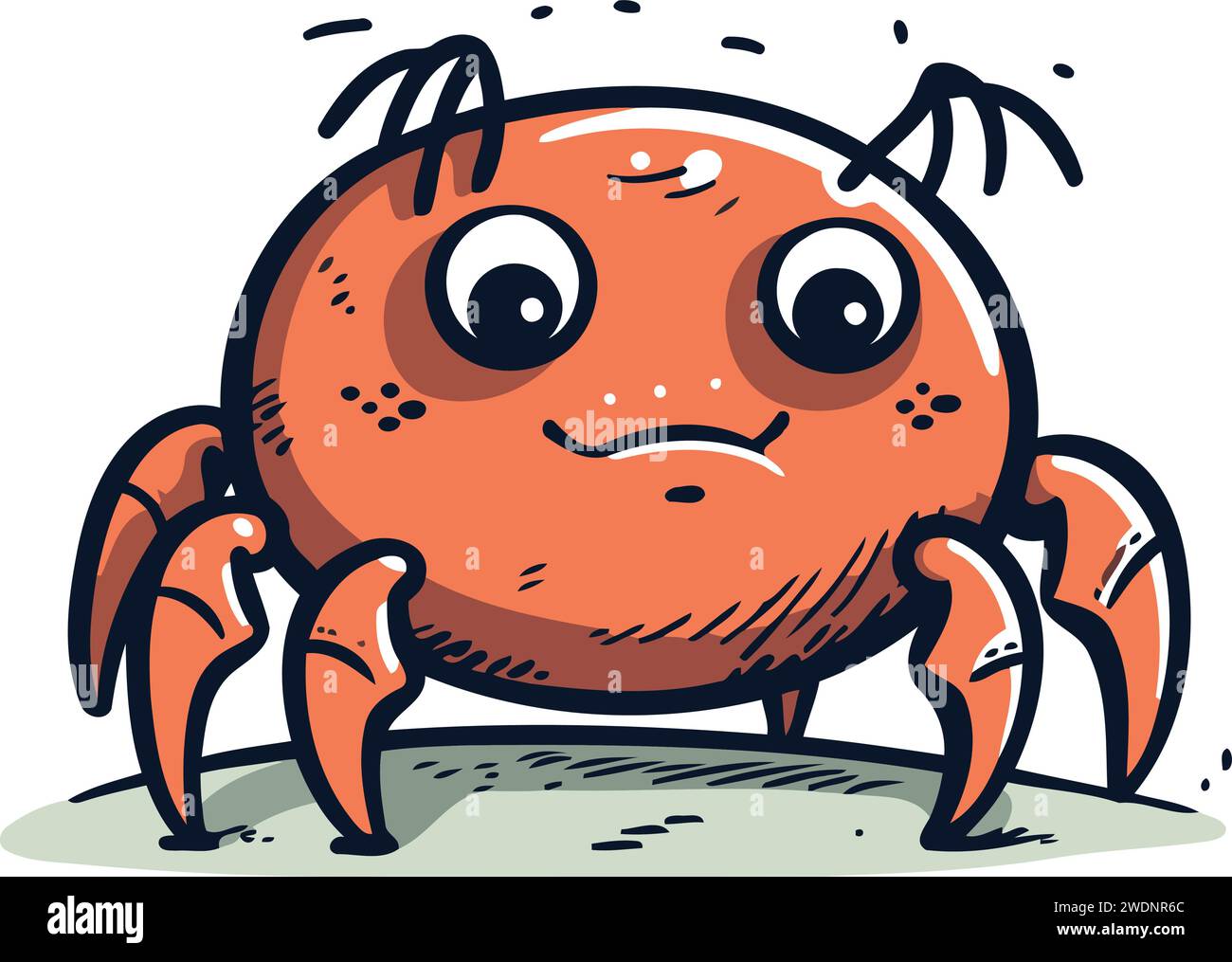 Funny cartoon crab. Vector illustration. Isolated on white background ...