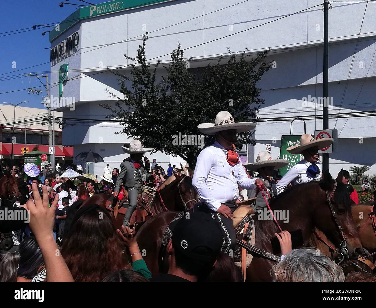 Leon, Mexico. Jan 21, 2024. Mexican charro riding during the Leon ...
