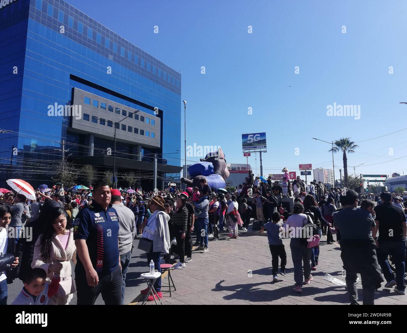 Leon, Mexico. Jan 21, 2024. Crowd during the Leon Guanajuato parade for ...