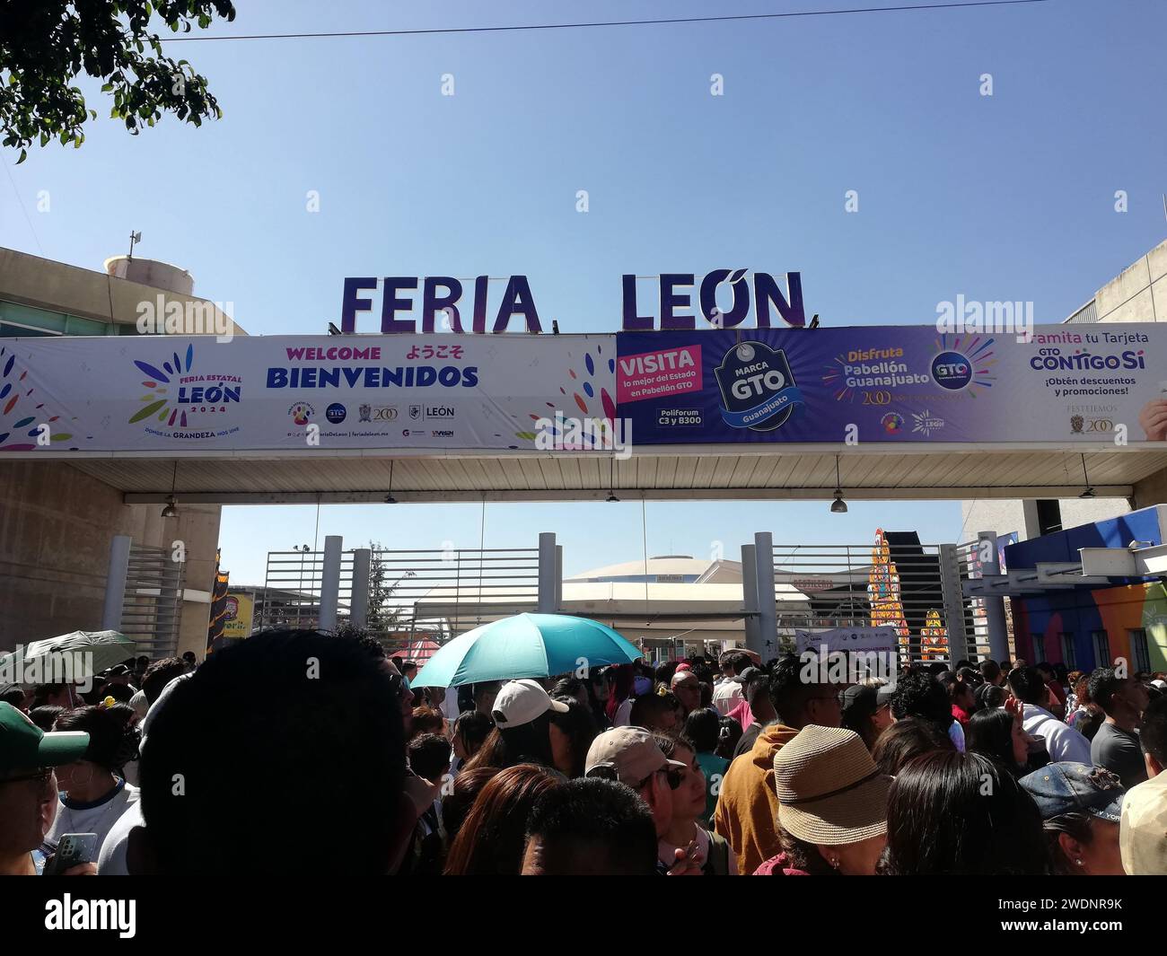 Leon, Mexico. Jan 21, 2024. Main entrance of Feria de Leon 2024 during ...