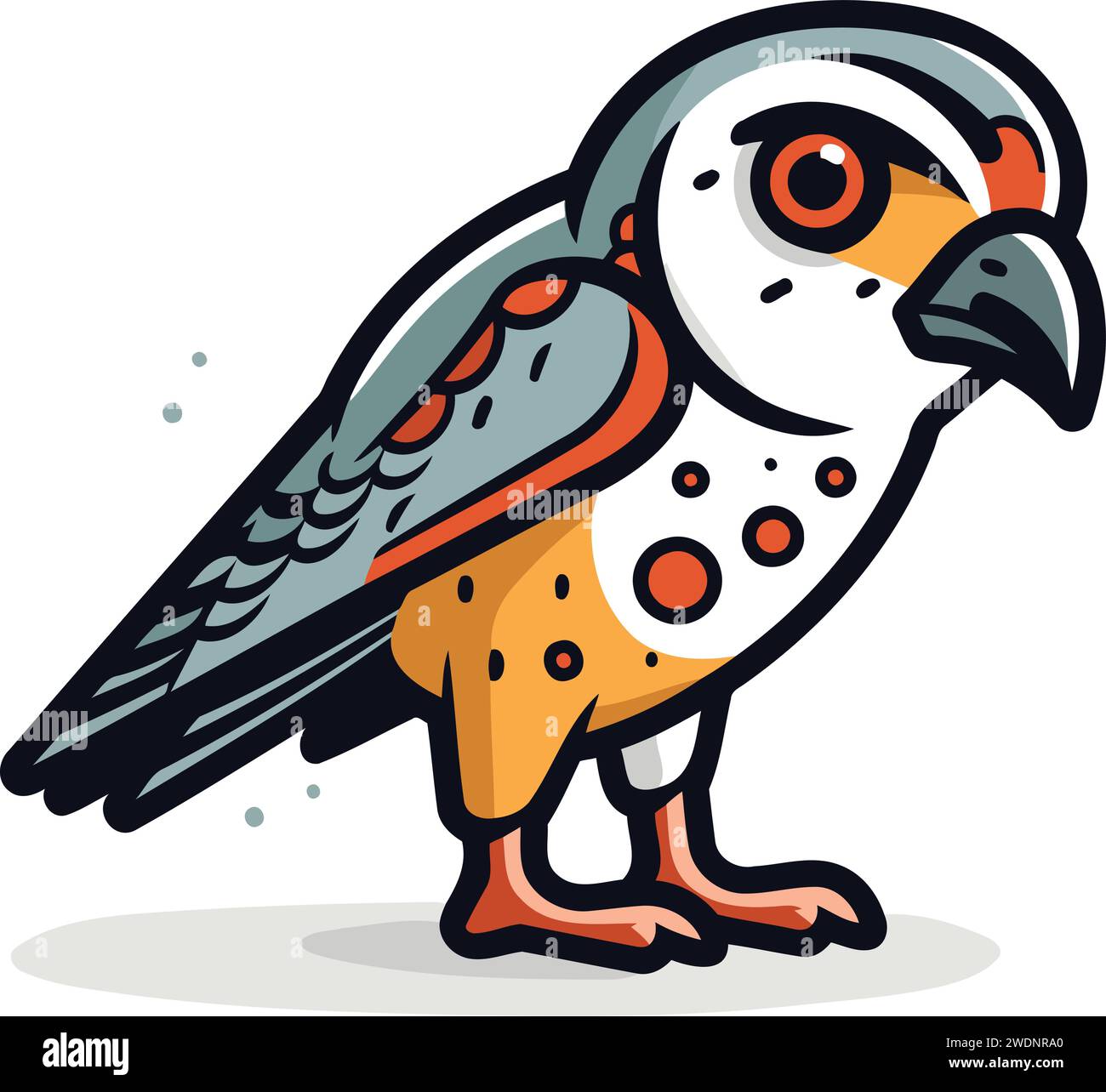 Illustration of a cute kestrel on a white background Stock Vector Image ...