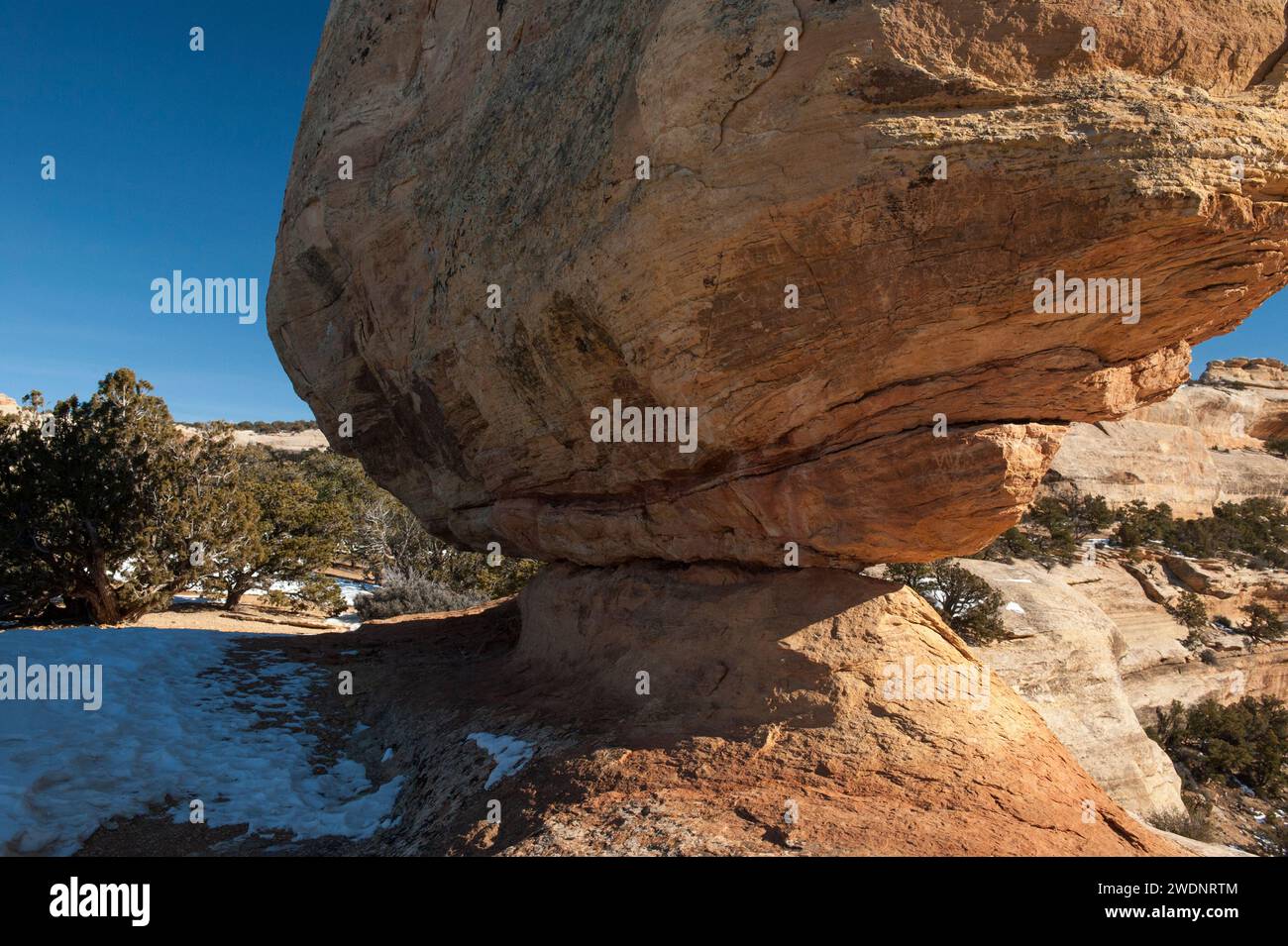 Closeup of the balance point of Glade Park, Colorado's Miracle Rock ...