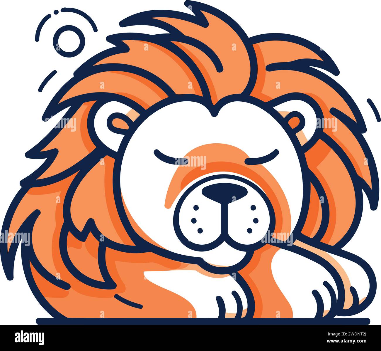 Sleeping lion drawing Cut Out Stock Images & Pictures - Alamy