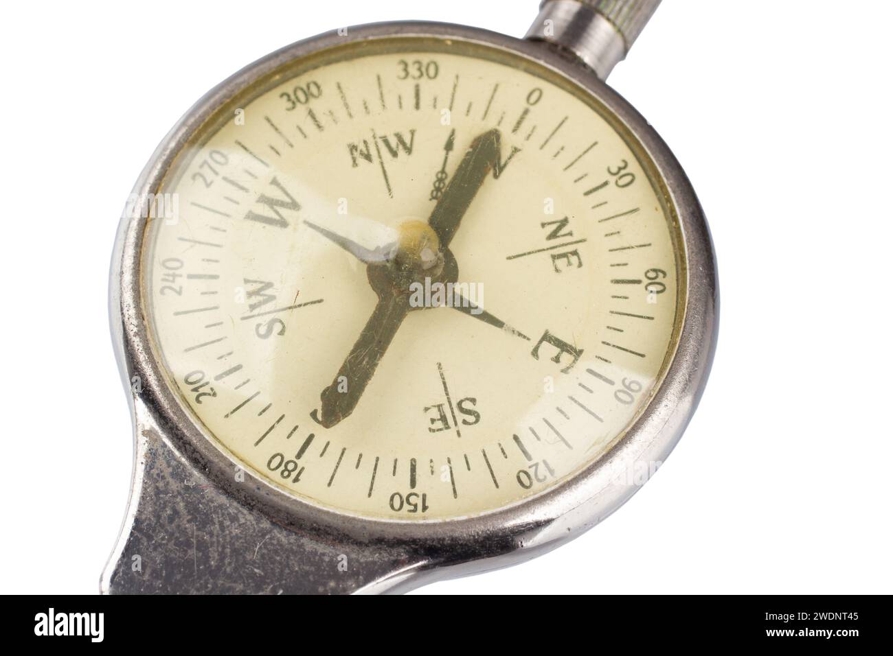 Vintage retro compass isolated on white Stock Photo - Alamy