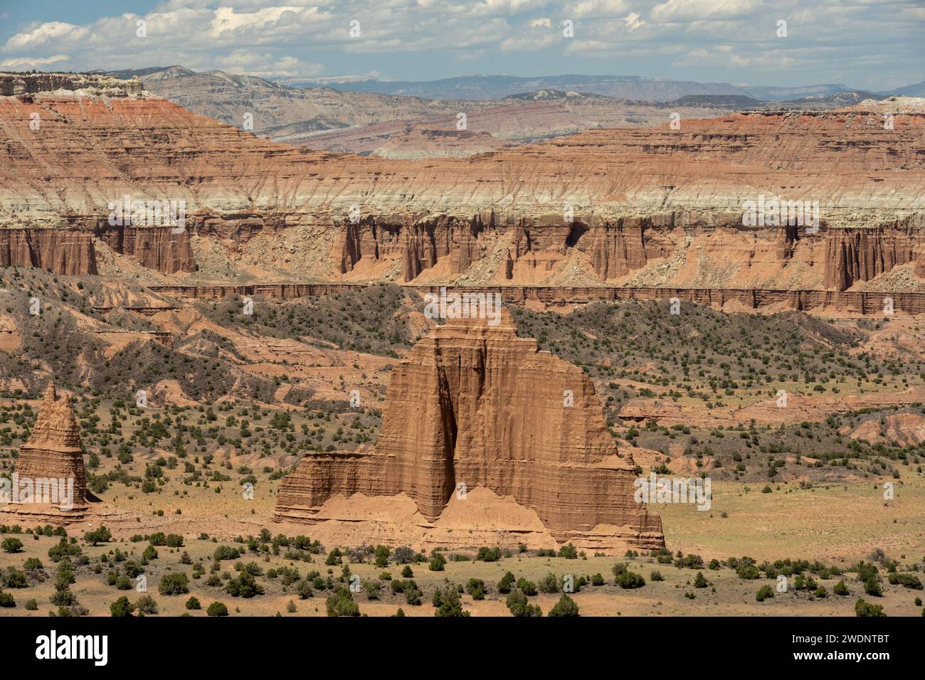 Cathedral Valley Formations in a Row Across Capitol Reef National Park ...