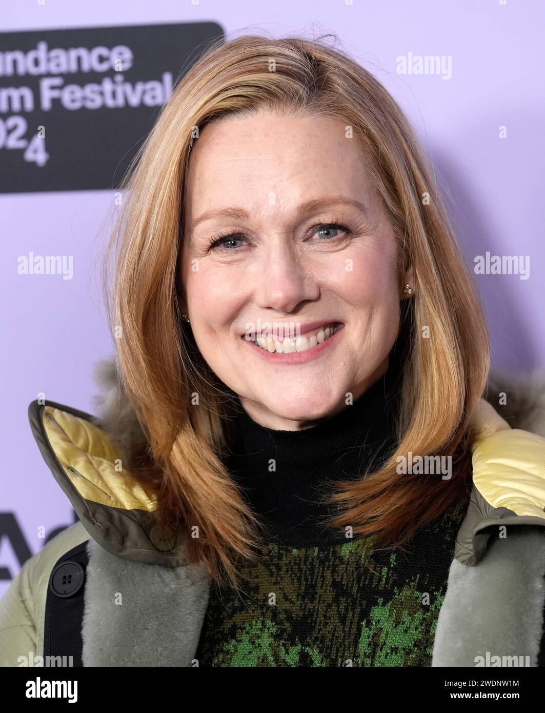 Laura Linney poses at the premiere of the film "Suncoast" at the ...