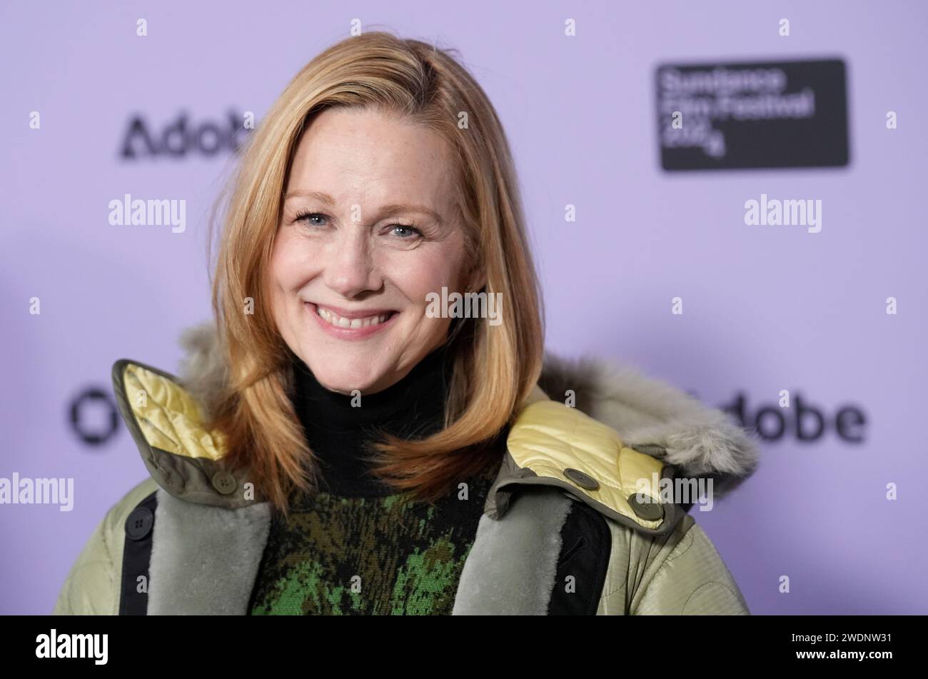 Laura Linney poses at the premiere of the film "Suncoast" at the ...