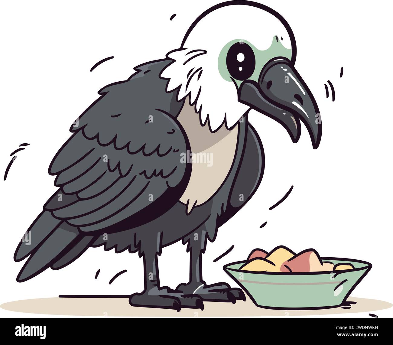 Crow eating Stock Vector Images - Alamy