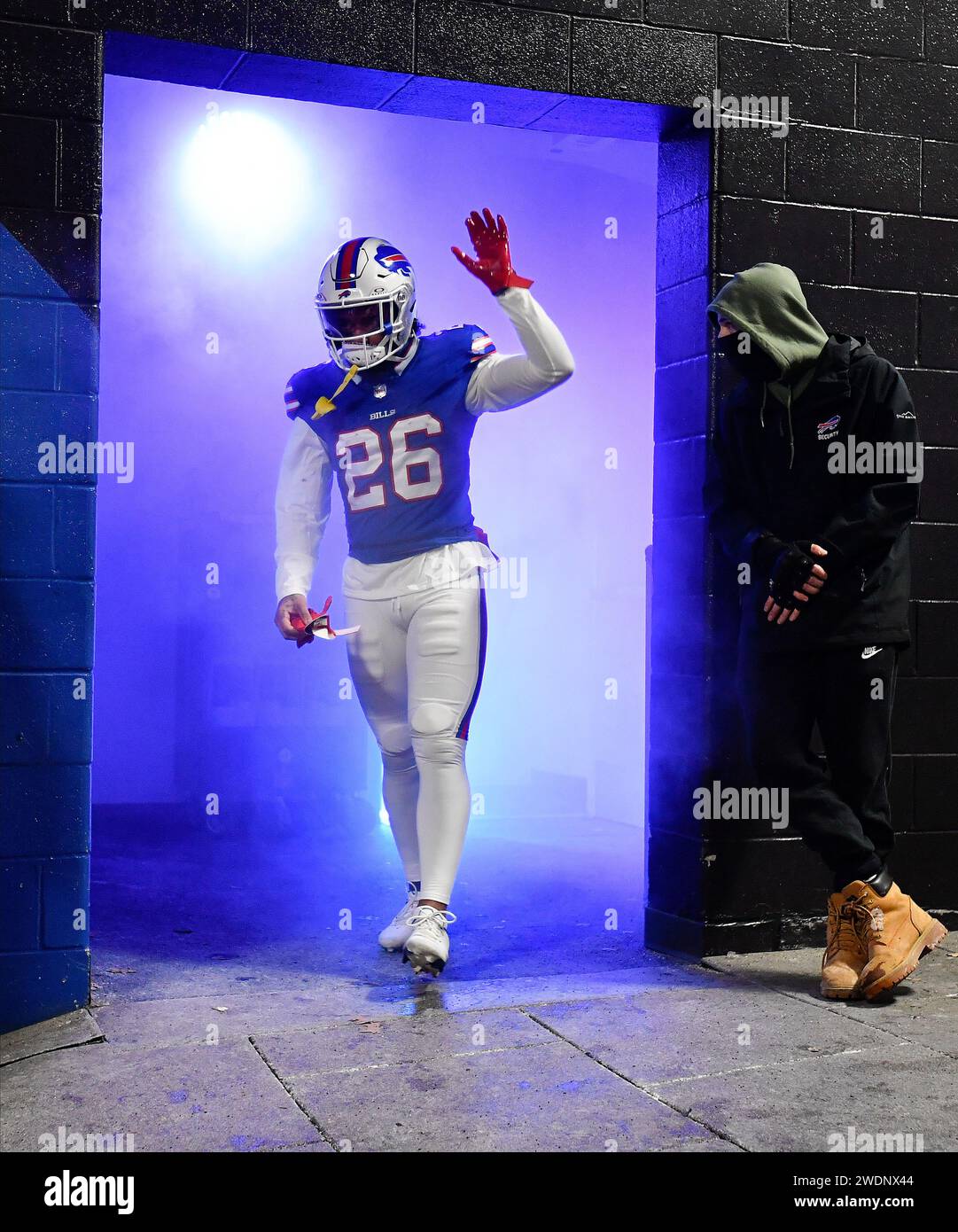 Buffalo Bills running back Ty Johnson (26) walks to the field to play ...