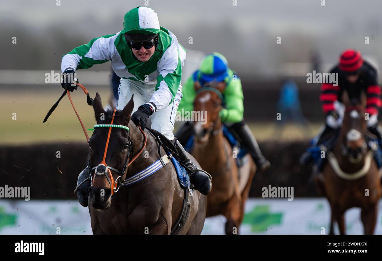 Wagner and jockey James King win the opening race at the Heythrop Hunt P2P at Cocklebarrow ...