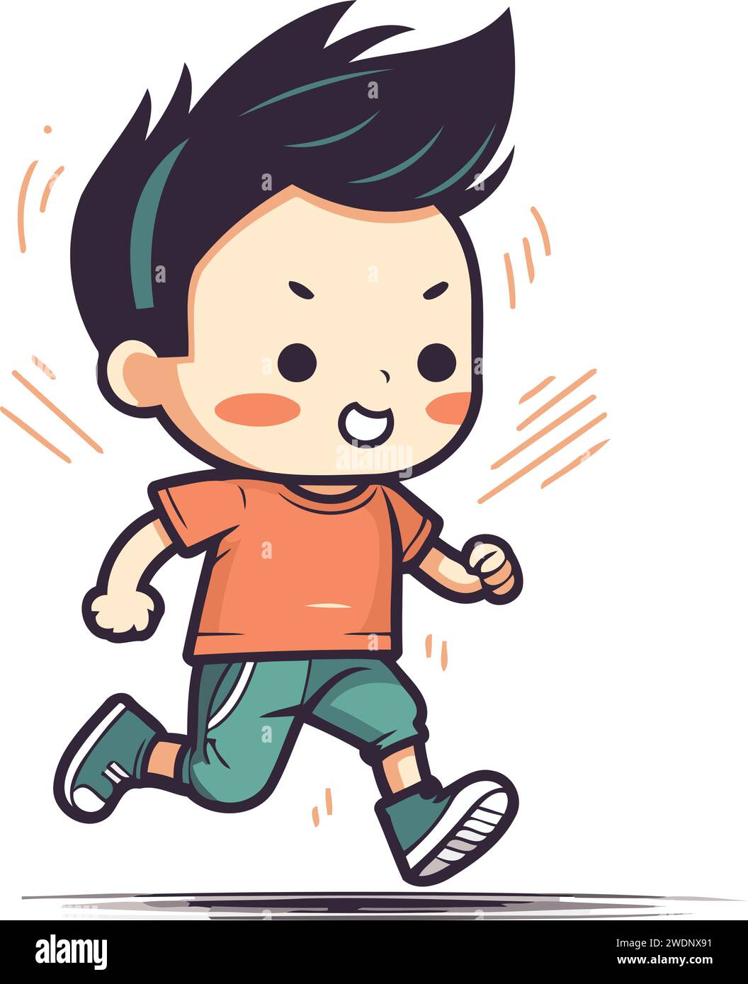 Running boy vector illustration. Running boy cartoon character. Kid ...