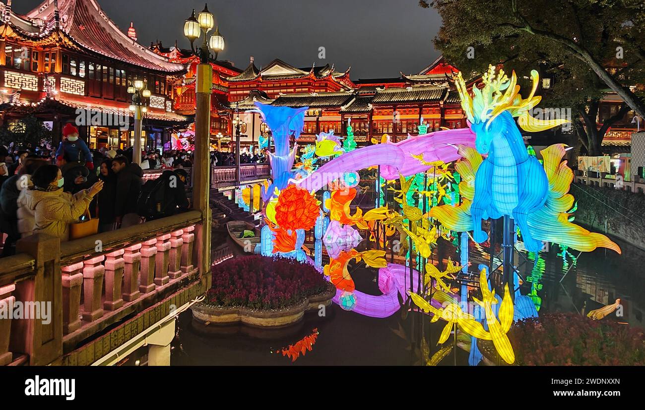 SHANGHAI, CHINA - JANUARY 21, 2024 - Tourists visit the Lantern ...