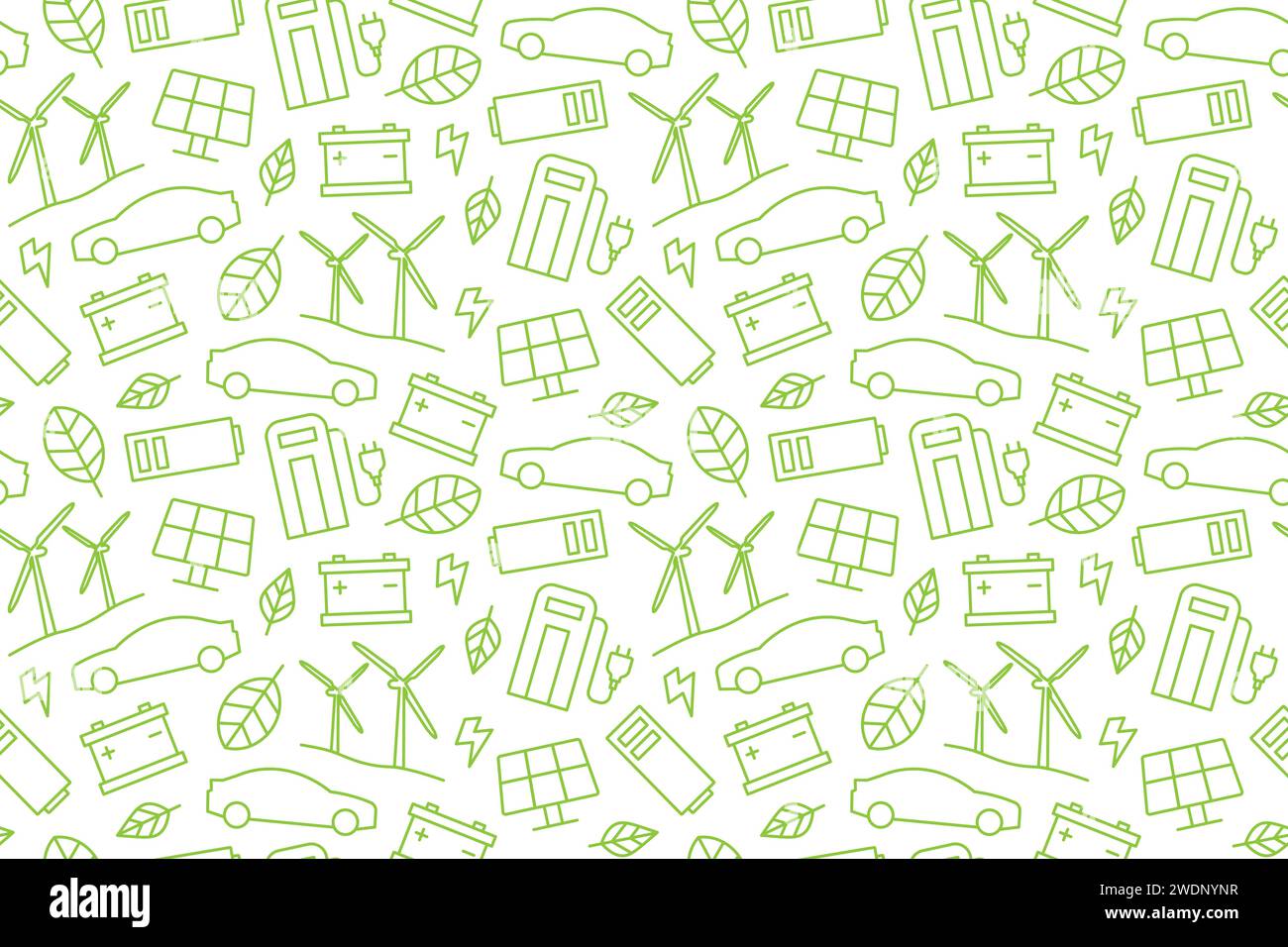 electric car from renewable energy sources seamless pattern- vector ...